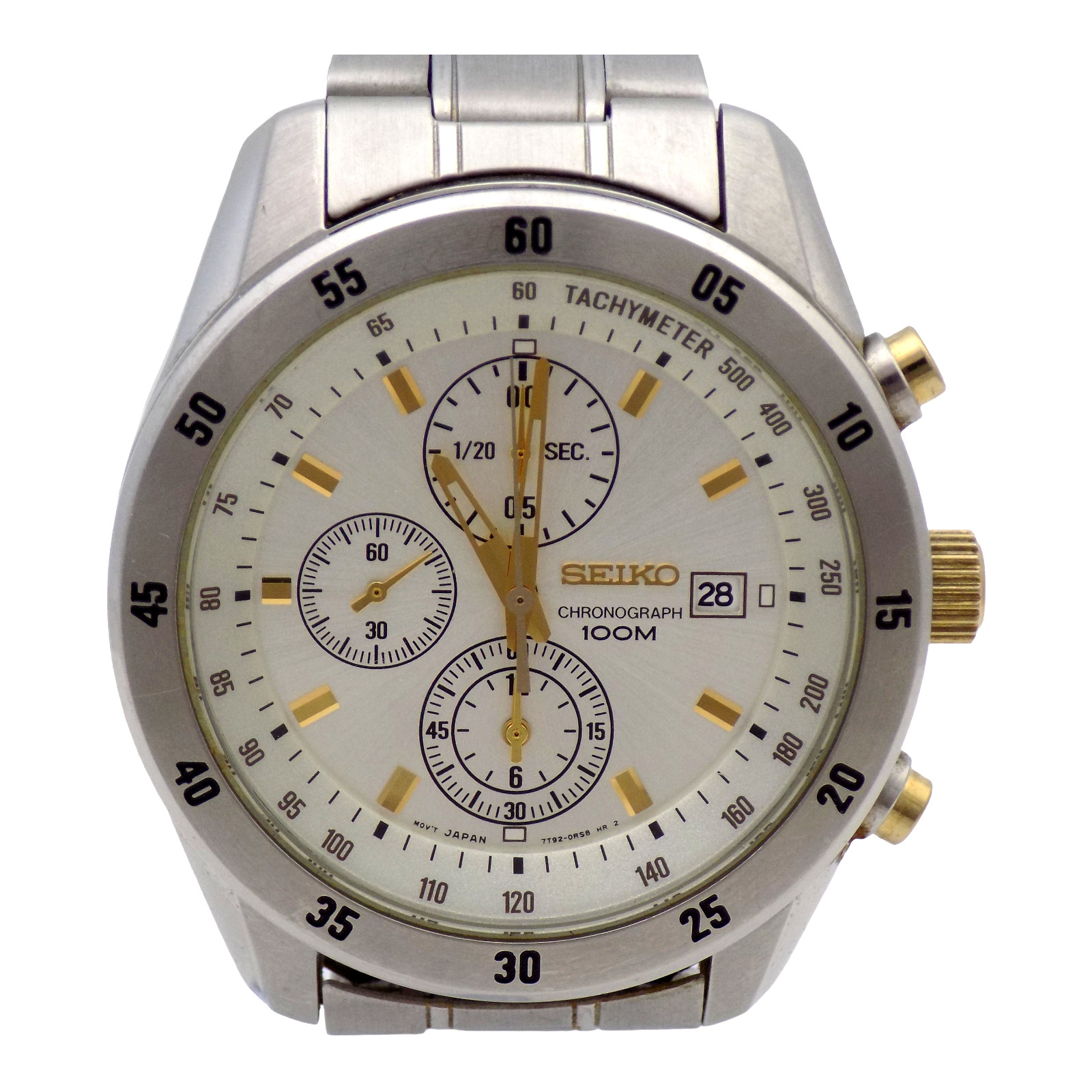SEIKO CHRONOGRAPH 100M STAINLESS STEEL WATCH RUNS AS=… - Gem