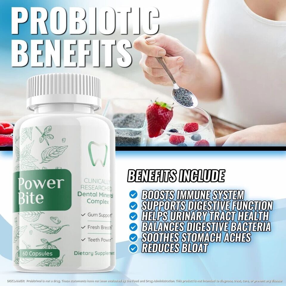 1 - Power Bite Oral Probiotic - Dietary Supplement Pills For Teeth ...