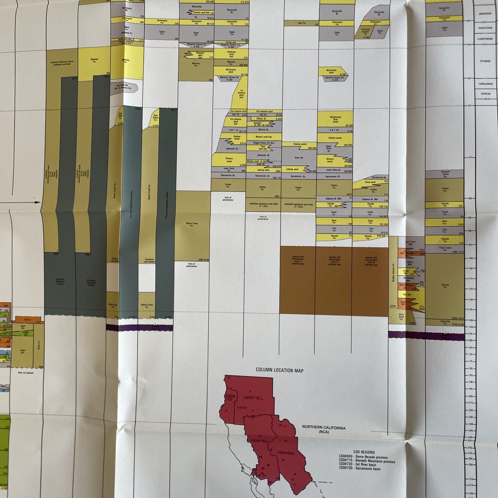 COSUNA Geologic Stratigraphic Correlation Chart northern California ...
