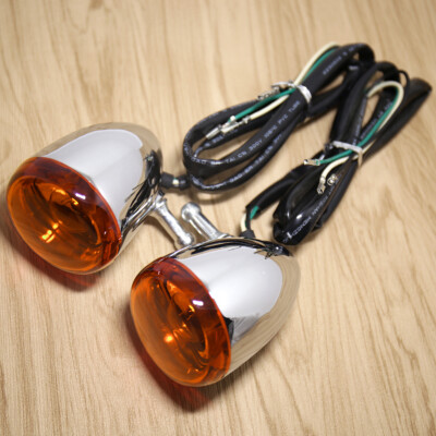 Front Chrome Bullet Orange Turn Signals For Harley 2004-2013 Sportster ...