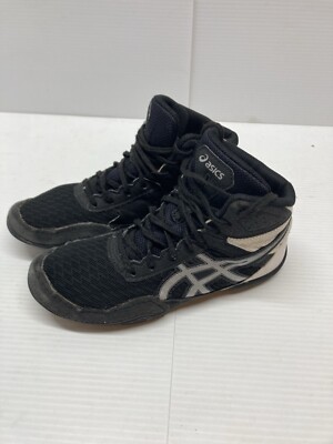 Asics Matflex Youth Wrestling Shoes Black Silver C545N Size 3 | eBay