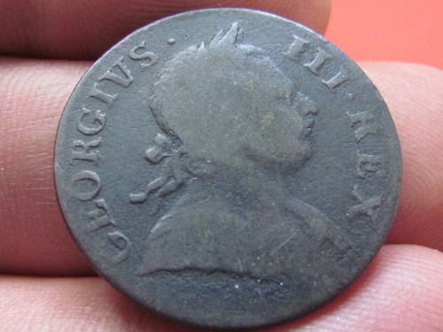 GREAT BRITAIN KING GEORGE III ( 1771 RARE ) HALF PENNY BEAUTIFUL RARE ...