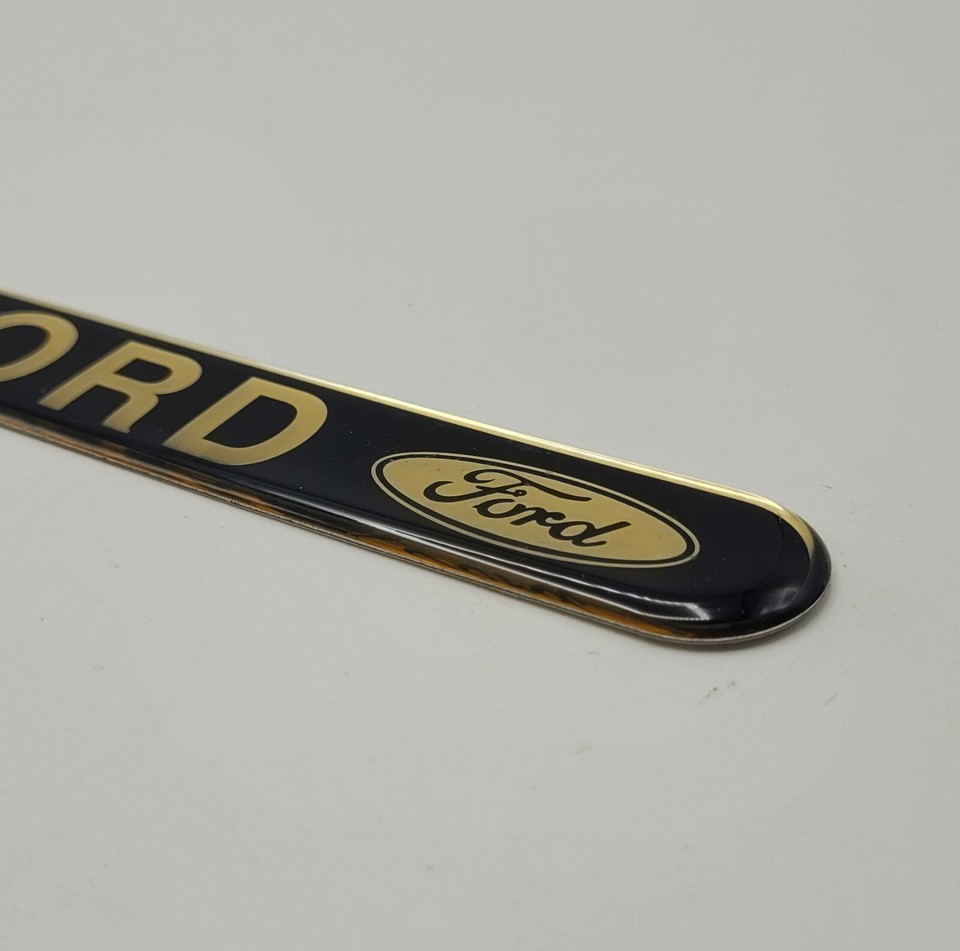 3D Ford Black Gold Logo Vintage Style Universal Stick On Emblems 2pcs ...