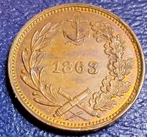 CWT Civil War Token F-239/422c 1863 Our Little Monitor Ship Anchor ...