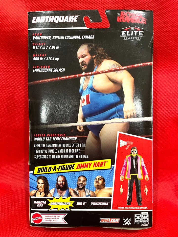 WWE Elite Royal Rumble EARTHQUAKE Canada figure Jimmy Hart BAF Mattel ...