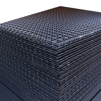 PVC Welded Wire Panel | 8x4ft/2" | 2.4m x 1.22m/50mm | 12 Gauge | Black ...