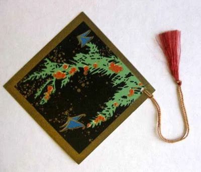 Vintage Bridge Tally Art Deco Berry Tree Butterfly Gold Trim | eBay