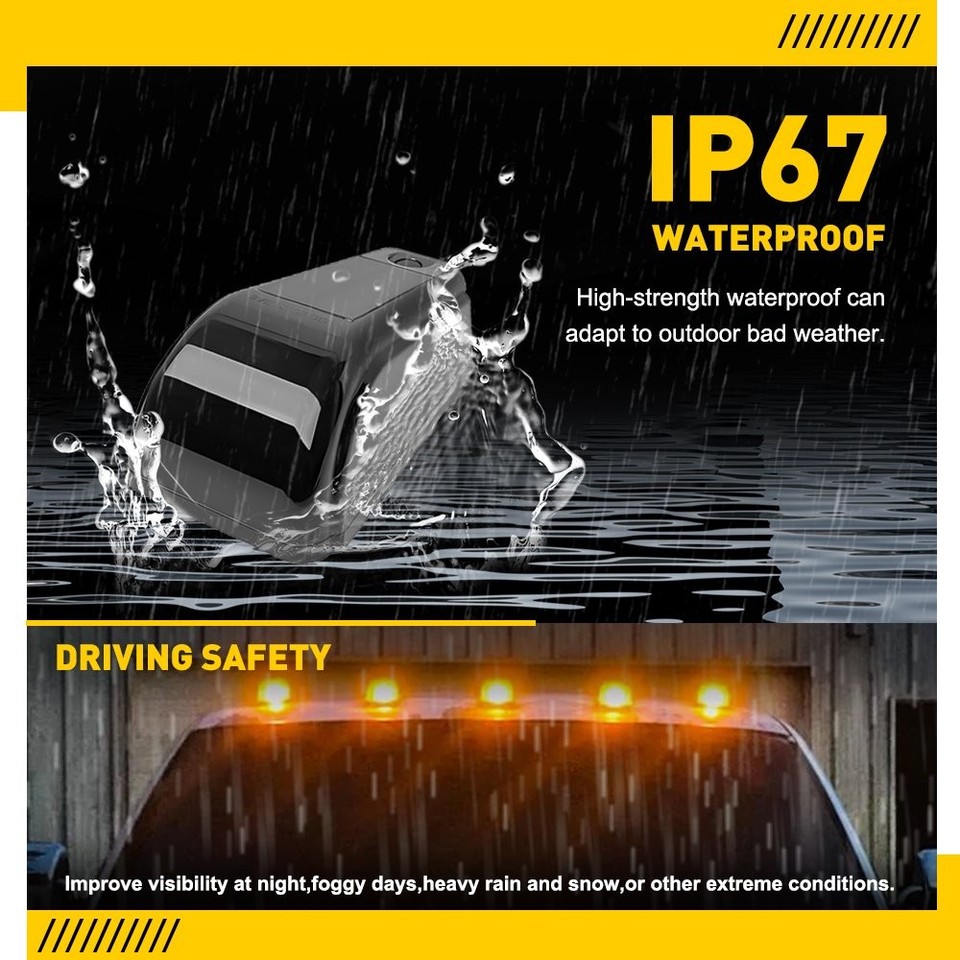 5X Amber Light LED Roof Cab Marker Lamps Fits For A Wide Range Of ...