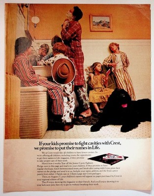 Crest 1971 Magazine Ad Vintage Family Life Magazine Toothpaste Cavity ...