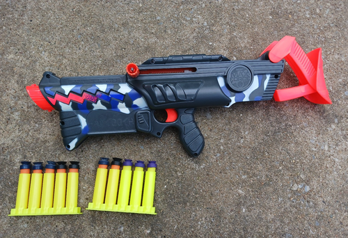 Nerf Max Force Sawtooth VTG foam dart shooter gun with clips | eBay
