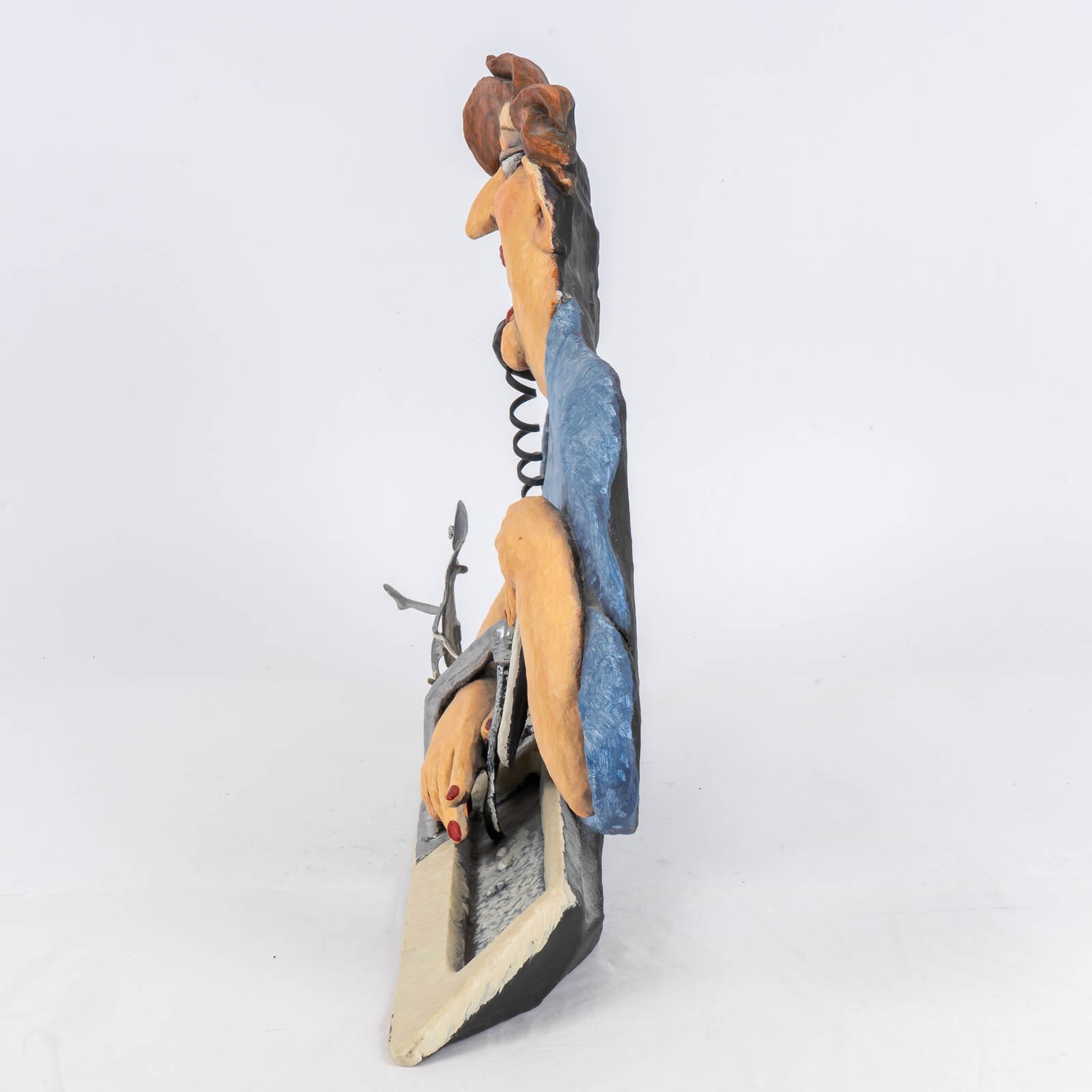 Stephen Hansen Sculpture Dish Runs Away with Spoon Papier Mache 6x19x23 ...