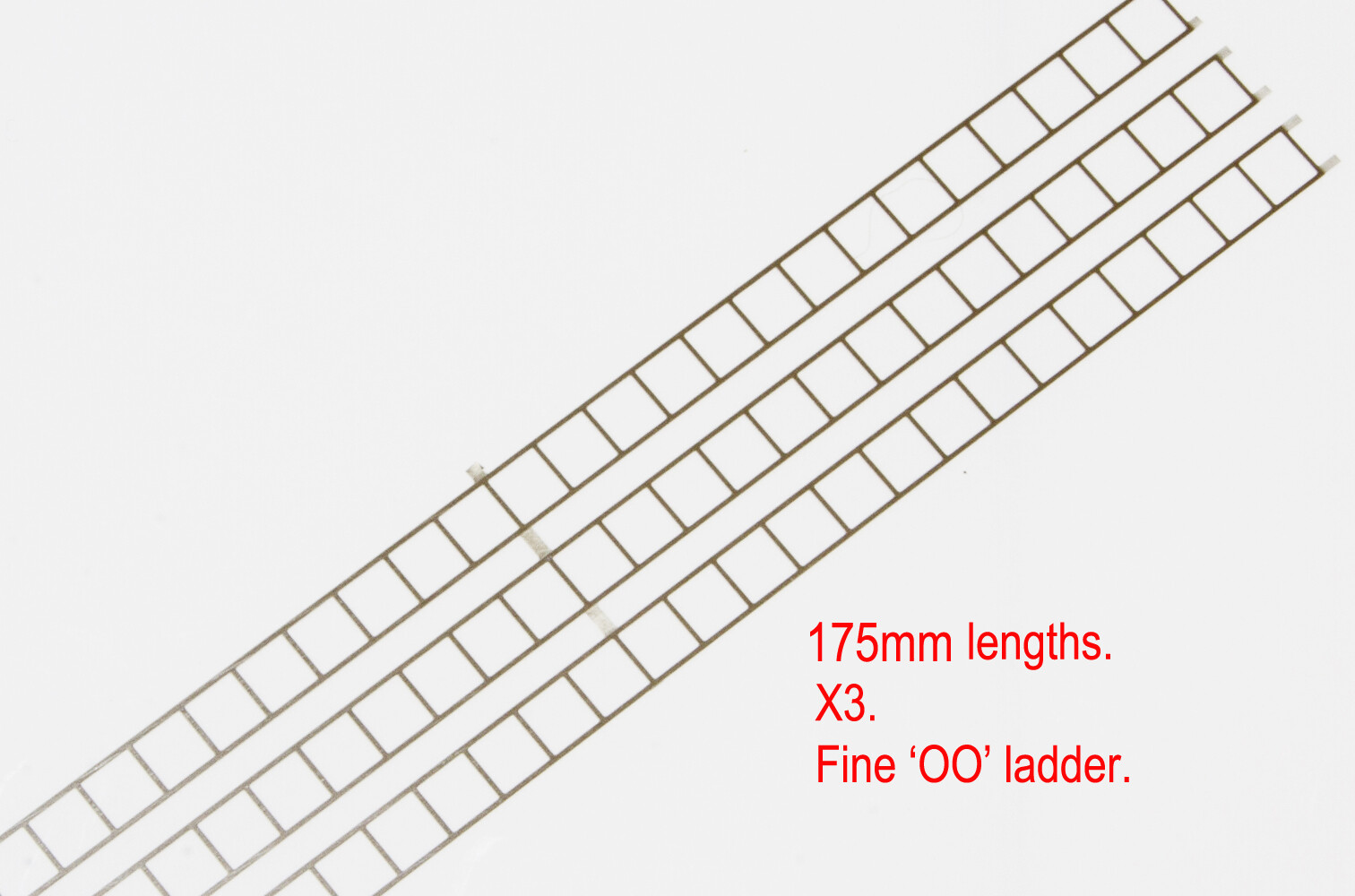 OO gauge fine etched ladder in stainless steel. Three 175mm lengths ...