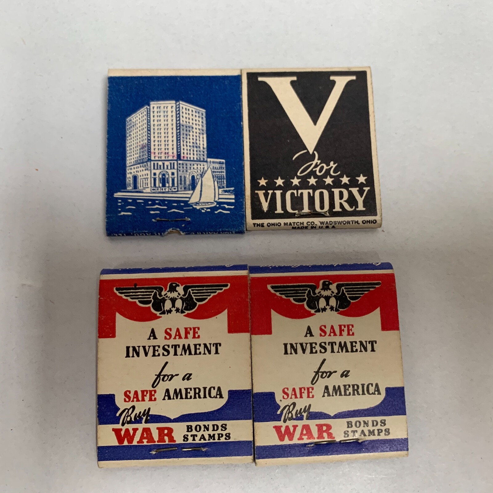 Lot Of "4" Vintage Antique Buy USA WWII War Bonds Advertising Matchbook ...