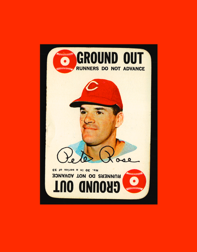1968 Topps Pete Rose #30 Ground Out Baseball Card Game Cincinnati Reds ...