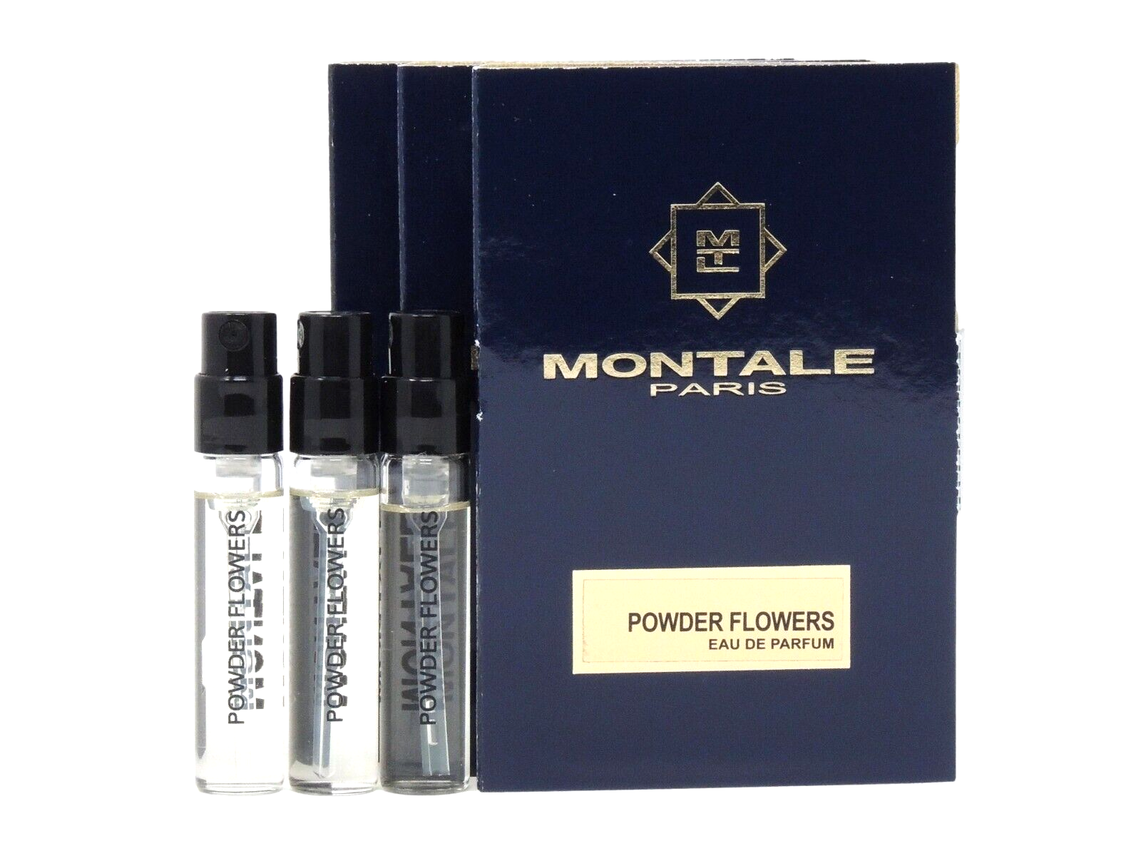 MONTALE PARIS POWDER FLOWERS EDP 2.0ml .06fl oz x 3 PERFUME SPRAY ...