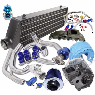 Turbo Kit T3/T4 Turbo + Black Intercooler for 00-05 Volkswagen Golf ...