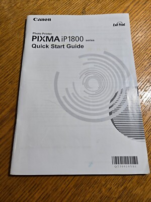 Canon Pixma iP1800 Series Photo Printer Quick Start Guide manual | eBay