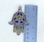 SILVER & Colored Enamel Moroccan Berber Hamsa Evil Eye Amulet Talisman ...