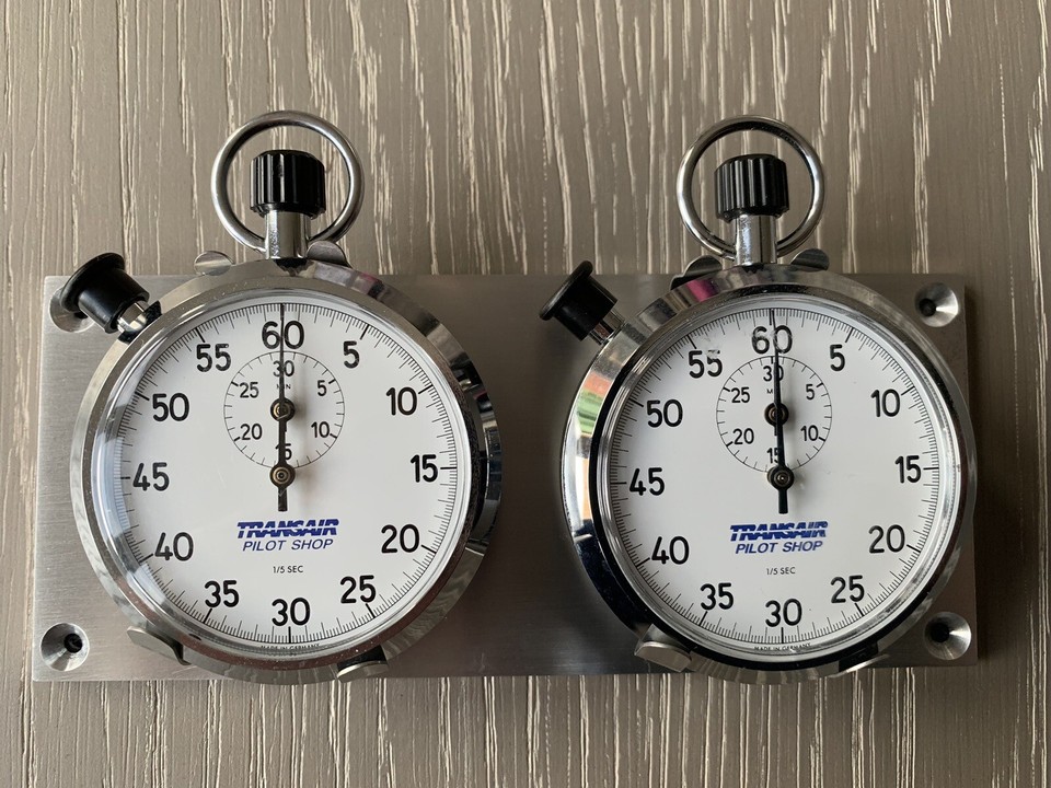 Hanhart Transair Pilot Stopwatch Set on a Dash Panel Dashboard Rally ...