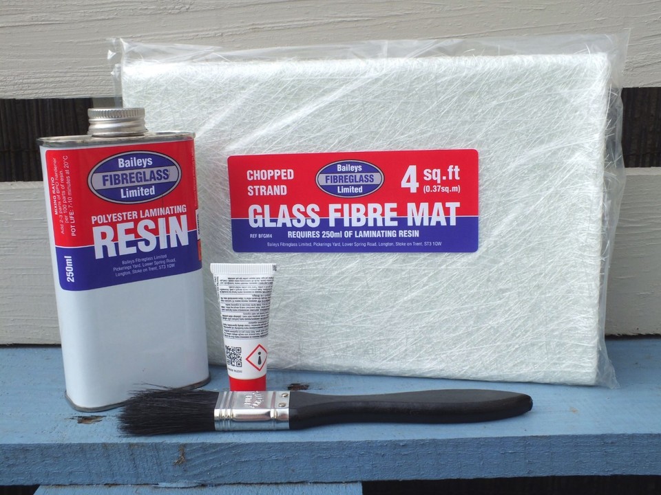 Fibreglass Repair Kit GRP FAST Resin Matting Glass Fibre Over 11,000 ...