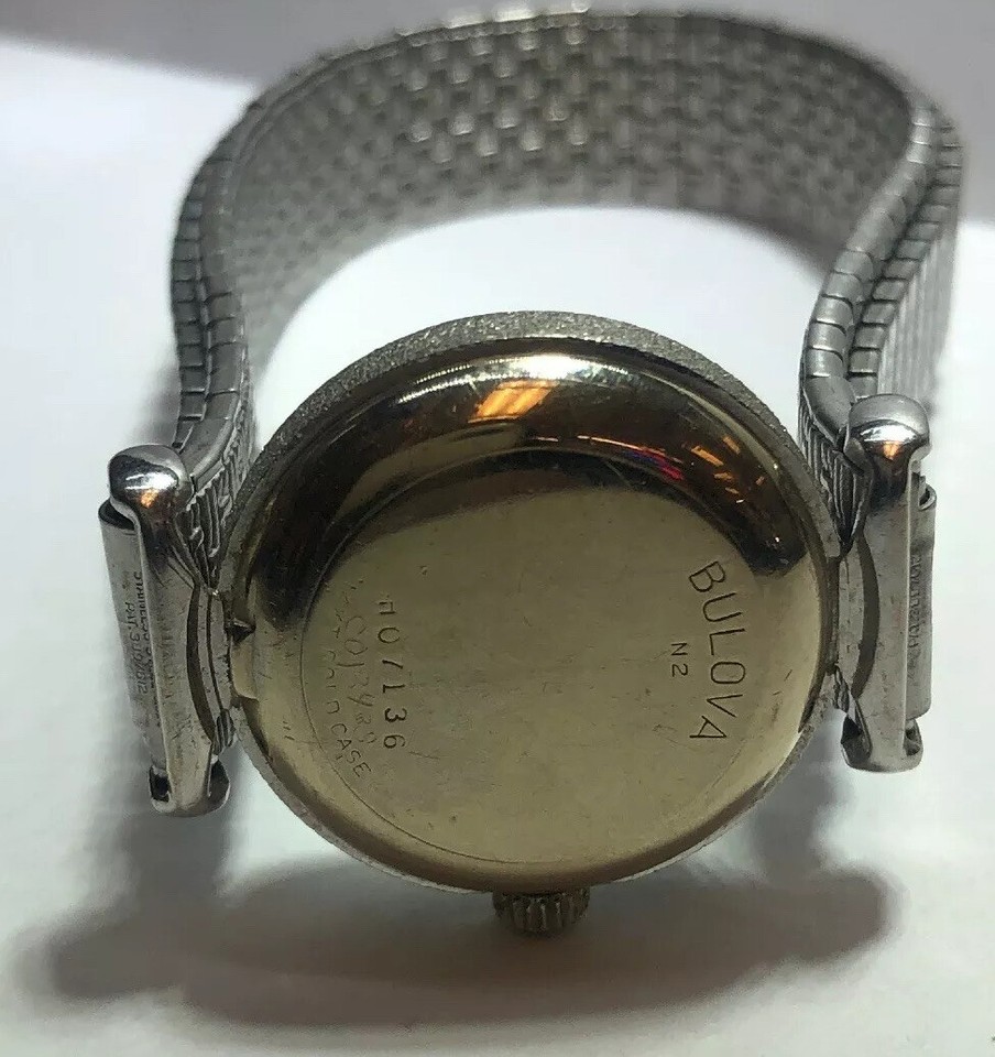 Rare Women's vintage Bulova Accutron N2 case Runs Solid White Gold | eBay