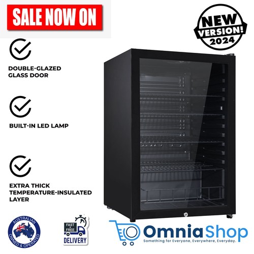 Devanti Bar Fridge Glass Door Mini Freezer Fridges Portable 115L ...