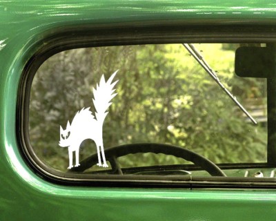 2 SCARED CAT DECAL Stickers For Car Window Truck Bumper Laptop RV | eBay