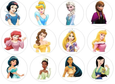 12 Disney Princess Edible Wafer Paper Cupcake Toppers | eBay Australia