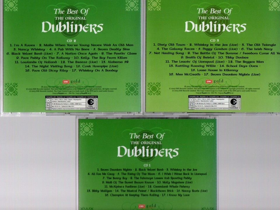The Dubliners - The Best Of The Original Dubliners (triple CD set 2003 ...
