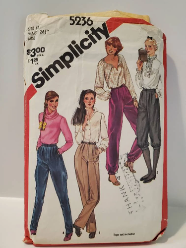 Vintage Simplicity 5236 Size 12 Waist 26.5 Inches- Cut Complete | eBay