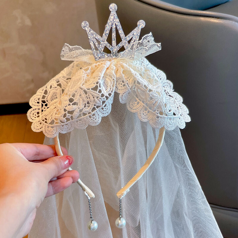 Princess Diamond Crown Fancy Girl Kids Costume Headdress Mantilla Veil ...
