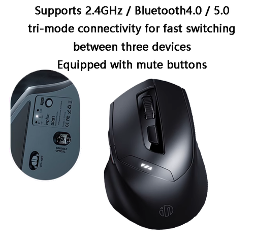 inphic Silent Wireless Mouse 3 Types 2.4GHz Bluetooth 4.0 5.0 ...