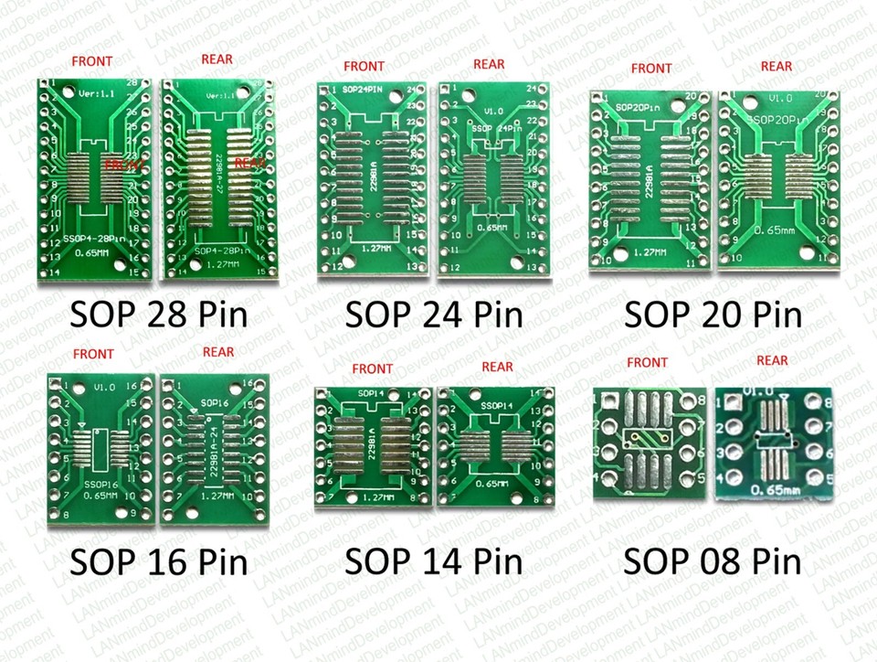 30 Pcs - SOP24 SSOP24 TSSOP24 to DIP24 0.65mm 1.27mm to 2.54mm Adapter PCB Board | eBay