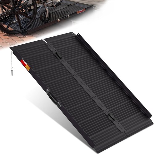 VNN Portable Wheelchair Ramp 4FT, Non-Slip Aluminum Folding Handicap ...