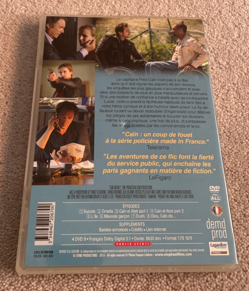 Cain. Season 2. Series 2. Season Two. French. 4 Disc Dvd Set. Region ...