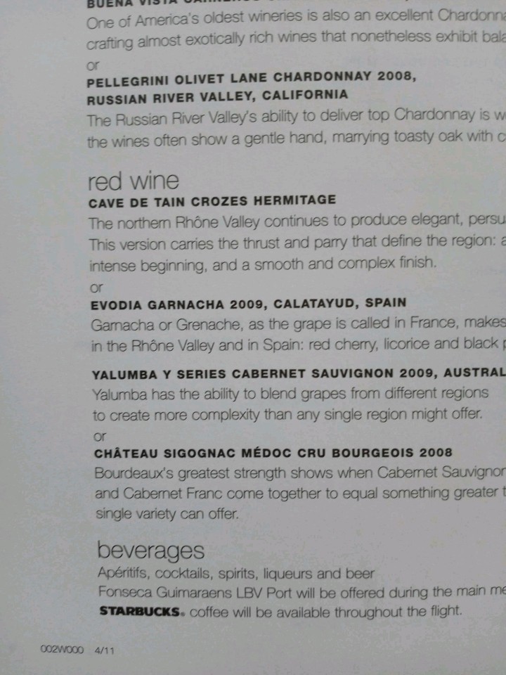 3UNITED AIRLINES BUSINESS CLASS MENUS | eBay