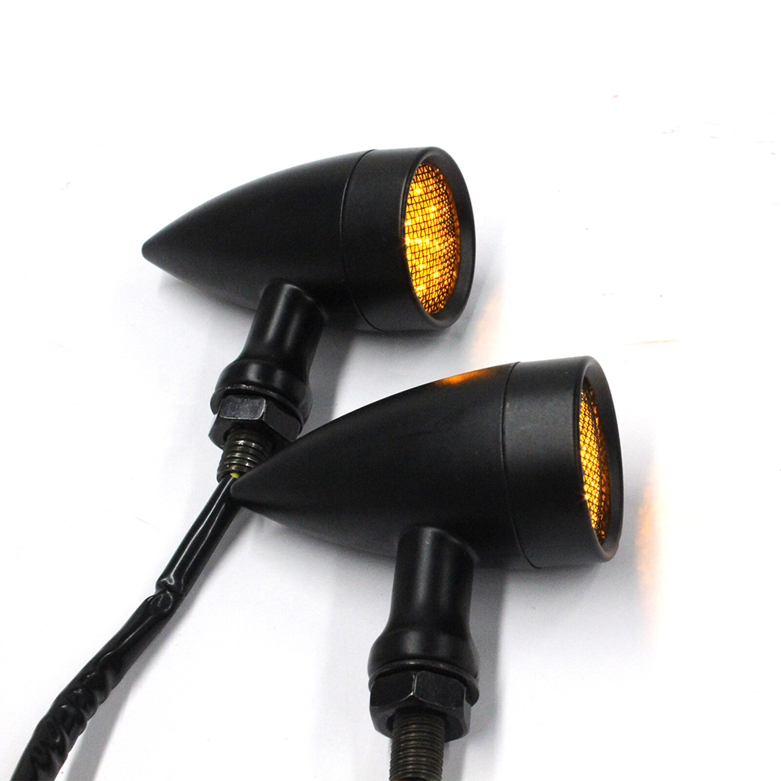 4x Black Motorcycle Bullet Front Rear Turn Signal Blinker Indicator ...