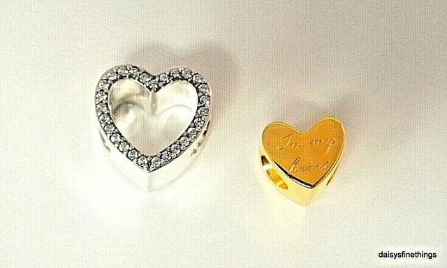 Authentic PANDORA Shine 18k Gold in My Heart Charm CZ Pendant 767606cz ...