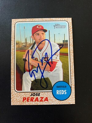 Jose Peraza Signed 2017 Topps Heritage #59 Card Cincinnati Reds ...