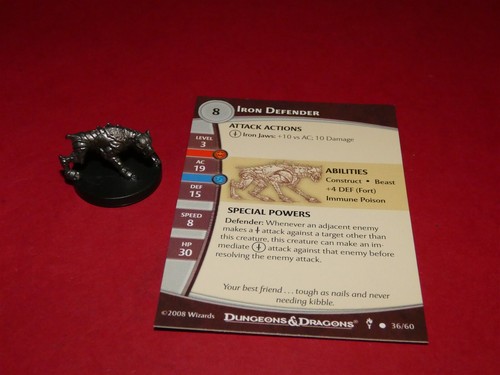 D&D Miniatures: Dungeons of Dread 36/60: Iron Defender with Card | eBay