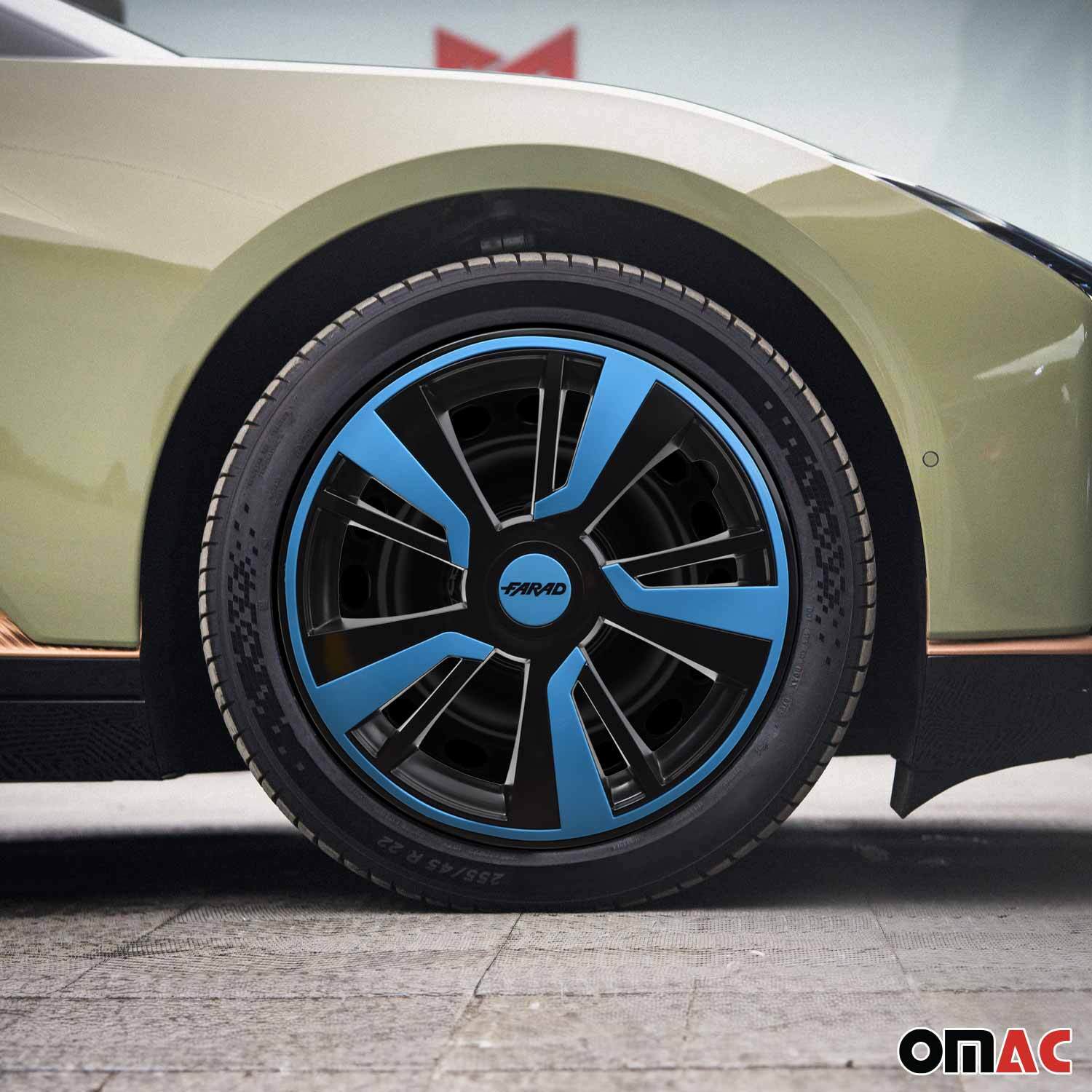 14" Hubcaps Wheel Rim Cover Black with Blue Insert 4pcs Set For BMW | eBay