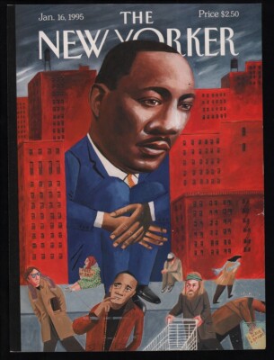 New Yorker magazine COVER ONLY Jan 16, 1995 Martin Luther King MLK art ...