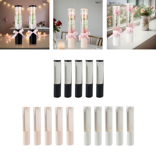 5Pcs Single Flower Gift Box Flower Gift Bags DIY Elegant Cylinder ...