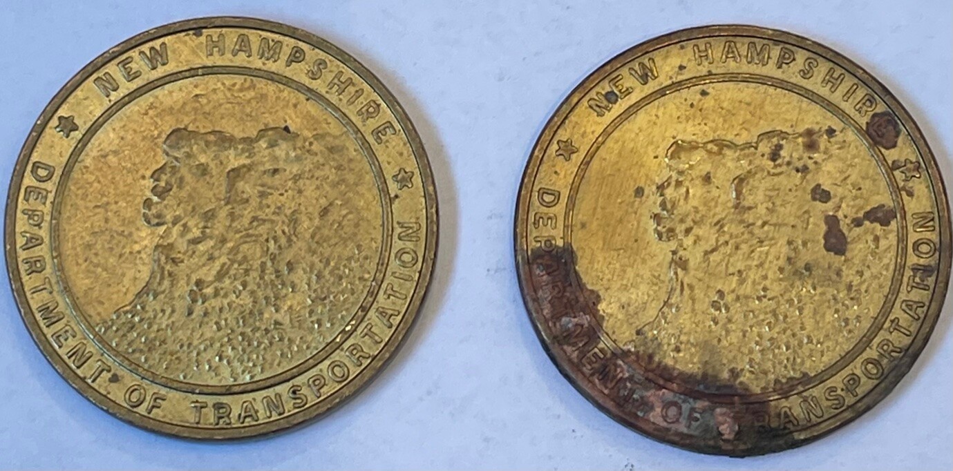 TOKENS NEW HAMPSHIRE DEPARTMENT OF TRANSPORTATION (2) COINS per ORDER ...