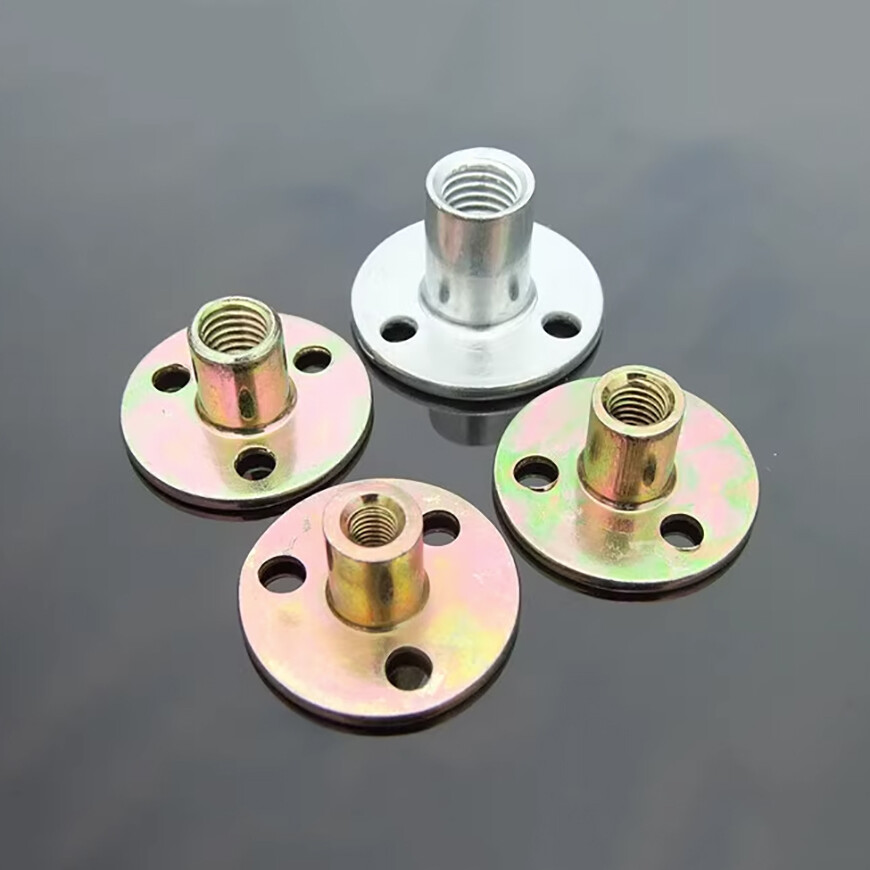 M6 M8 M10 M12 Round Base T Nuts Zi-Plated Flat Slab Screw Tee Flange ...