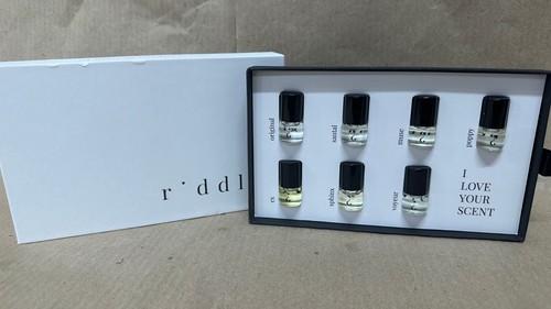 RIDDLE OIL The Sample Kit Set of 7 Mini Roll-ons Original Voyeur Ex ...