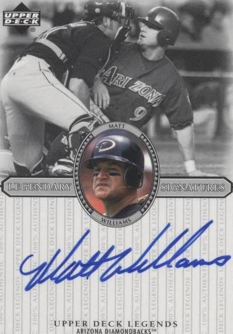 2000 Upper Deck Legends - Legendary Signatures Matt Williams #S-MW (AU ...