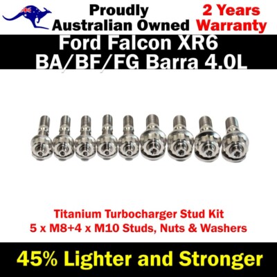 Titanium Turbo Charger Stud Kit For Ford Falcon XR6 Barra BA/BF/FG 4.0L ...