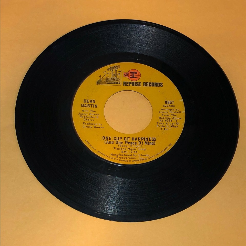 Dean Martin One Cup Of Happiness Crying Time 45 rpm Record Vinyl 7" Rat ...