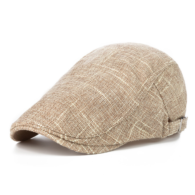 ZONBAILON Men's Striped Casual Beret Outdoor Warm Knit Hat Soft Top Hat ...